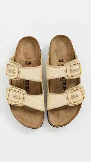 BIRKENSTOCK Arizona Big Buckle Raffia Sandals - Natural