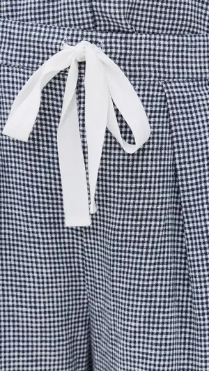 Eberjey Gingham Check Linen Blend Relaxed Fit Shorts