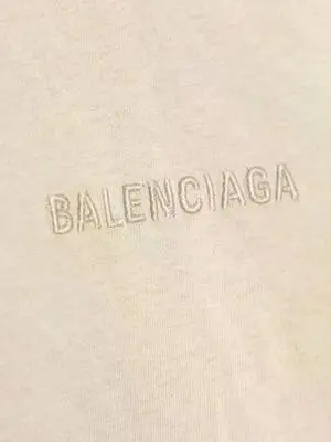 Balenciaga Embroidered Logo T-shirt - Neutrals