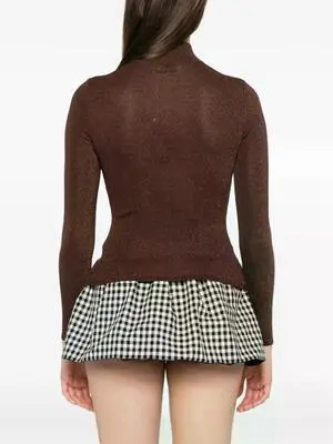 SELF-PORTRAIT High-neck Long-sleeve Top