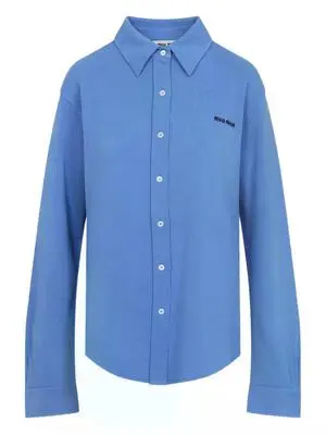 Miu Miu Logo-embroidered Cotton Shirt