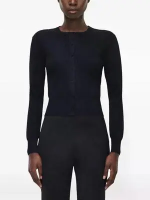 Adam Lippes Jacquard Crew-neck Cardigan - Black