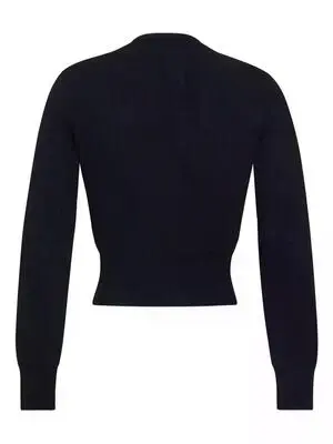 Adam Lippes Jacquard Crew-neck Cardigan - Black