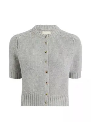 Khaite Short-sleeve Button-up Cardigan - Grey