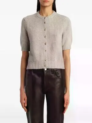 Khaite Short-sleeve Button-up Cardigan - Grey