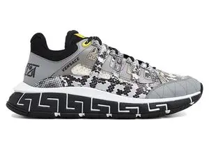 Versace Trigreca Snakeskin Sneakers - Grey