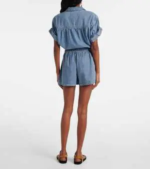 Veronica Beard Wilder High-rise Denim Shorts - Blue