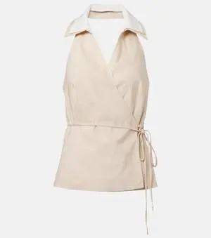 Simkhai Campbell Linen Top - Beige