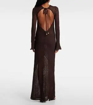 Staud Vera Knitted Open-back Maxi Dress