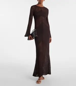 Staud Vera Knitted Open-back Maxi Dress