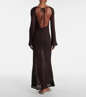 Staud Vera Knitted Open-back Maxi Dress