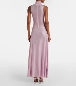 David Koma Ruched Sequined Maxi Dress
