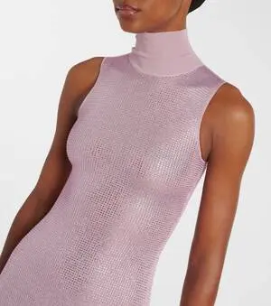 David Koma Ruched Sequined Maxi Dress