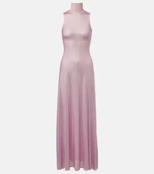 David Koma Ruched Sequined Maxi Dress - Pink