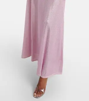 David Koma Ruched Sequined Maxi Dress