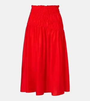 Tory Burch Smocked Midi Skirt