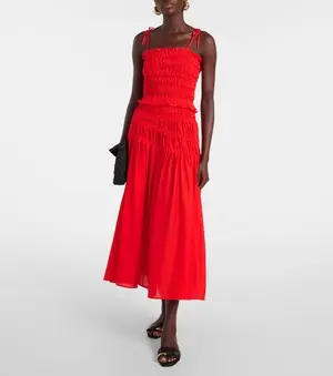 Tory Burch Smocked Midi Skirt