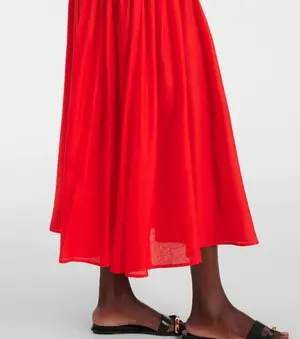 Tory Burch Smocked Midi Skirt
