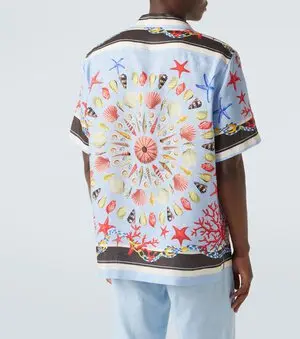 Dolce & Gabbana Printed Linen Canvas Bowling Shirt