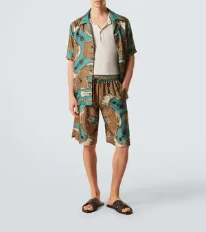 Dolce & Gabbana Printed Silk Twill Shorts - Multicoloured