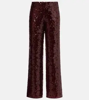 Oseree Marylin Sequined Wide-leg Pants