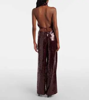 Oseree Marylin Sequined Wide-leg Pants
