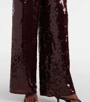 Oseree Marylin Sequined Wide-leg Pants