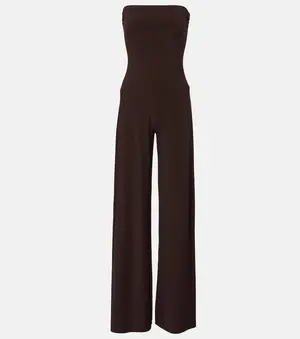 Norma Kamali Strapless Jersey Jumpsuit - Brown