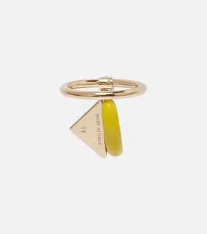 Prada Logo Charm Ring - Gold
