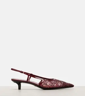 Gucci Gg Demi Mesh Slingback Pumps