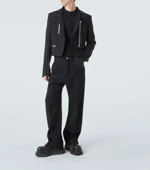 Rick Owens Geth Straight Jeans In Wool