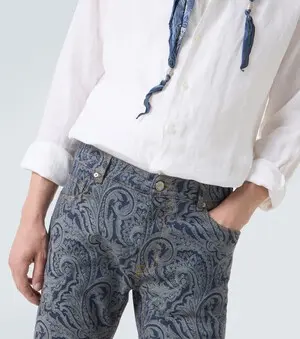 Etro Roma Paisley Slim Jeans