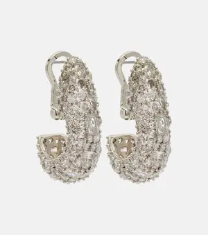 JENNIFER BEHR Crystal-embellished Hoop Earrings - Silver