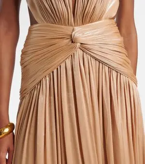 Costarellos Silla Cutout Gathered Gown - Gold