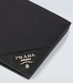 Prada Logo Saffiano Leather Wallet