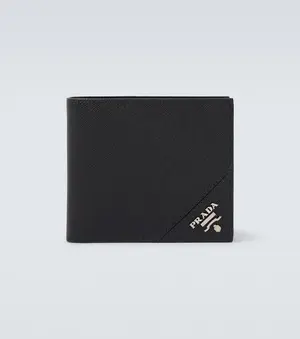 Prada Logo Saffiano Leather Wallet - Black