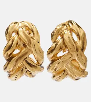 Saint Laurent Wheat Chain Clip-on Earrings - Gold