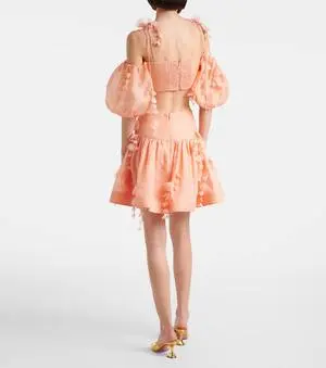 Zimmermann Dawning Linen And Silk Crop Top