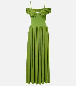 Simkhai Simkhai Amarantha Draped Midi Dress Green
