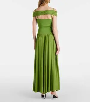 Simkhai Amarantha Draped Midi Dress - Green