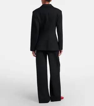 Loewe Logo Wool Mid-rise Straight Pants
