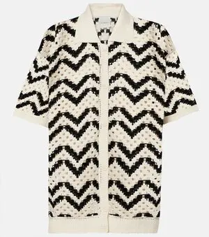 Varley Anais Crochet Cotton Polo Shirt - Multicoloured