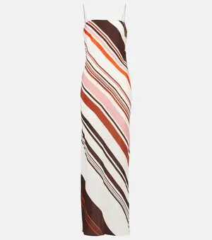 SIR. Thistle Striped Silk Satin Maxi Dress - Multicoloured