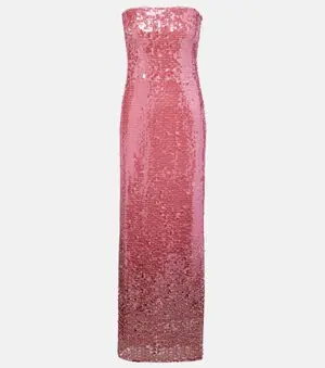 Simkhai Leilani Sequined Strapless Gown - Pink