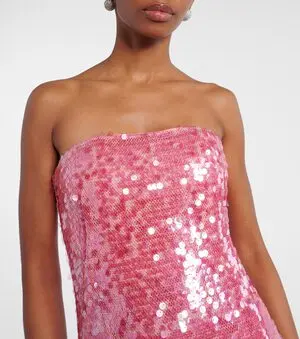 Simkhai Leilani Sequined Strapless Gown - Pink