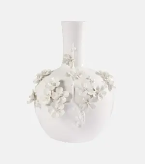 POLSPOTTEN 3d Floral Ceramic Vase - White