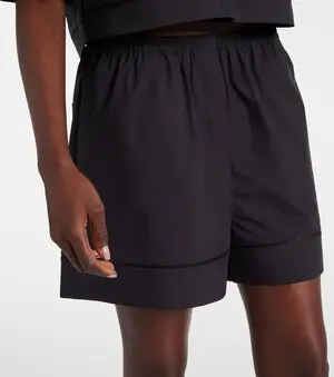 RÓHE Embroidered Cotton Poplin Shorts