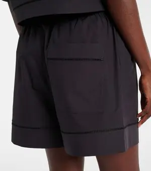 RÓHE Embroidered Cotton Poplin Shorts