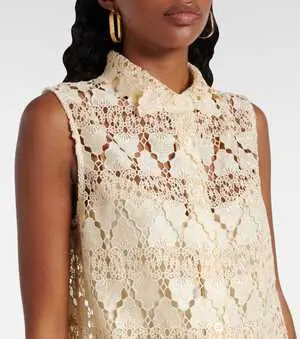 FRAME The Deco Lace Minidress - Beige