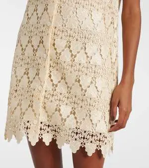FRAME The Deco Lace Minidress - Beige